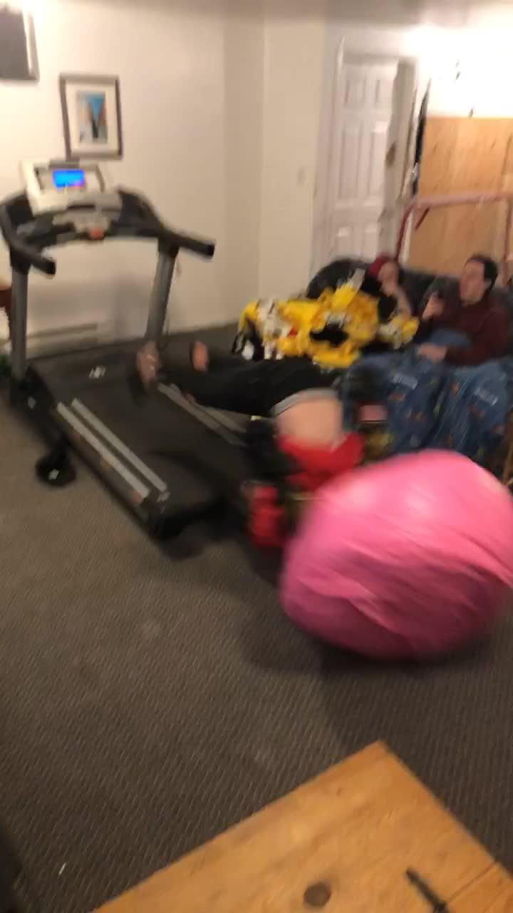 Guy Slides off Moving Treadmill Attempting Tricks with Bean Bag | Jukin ...