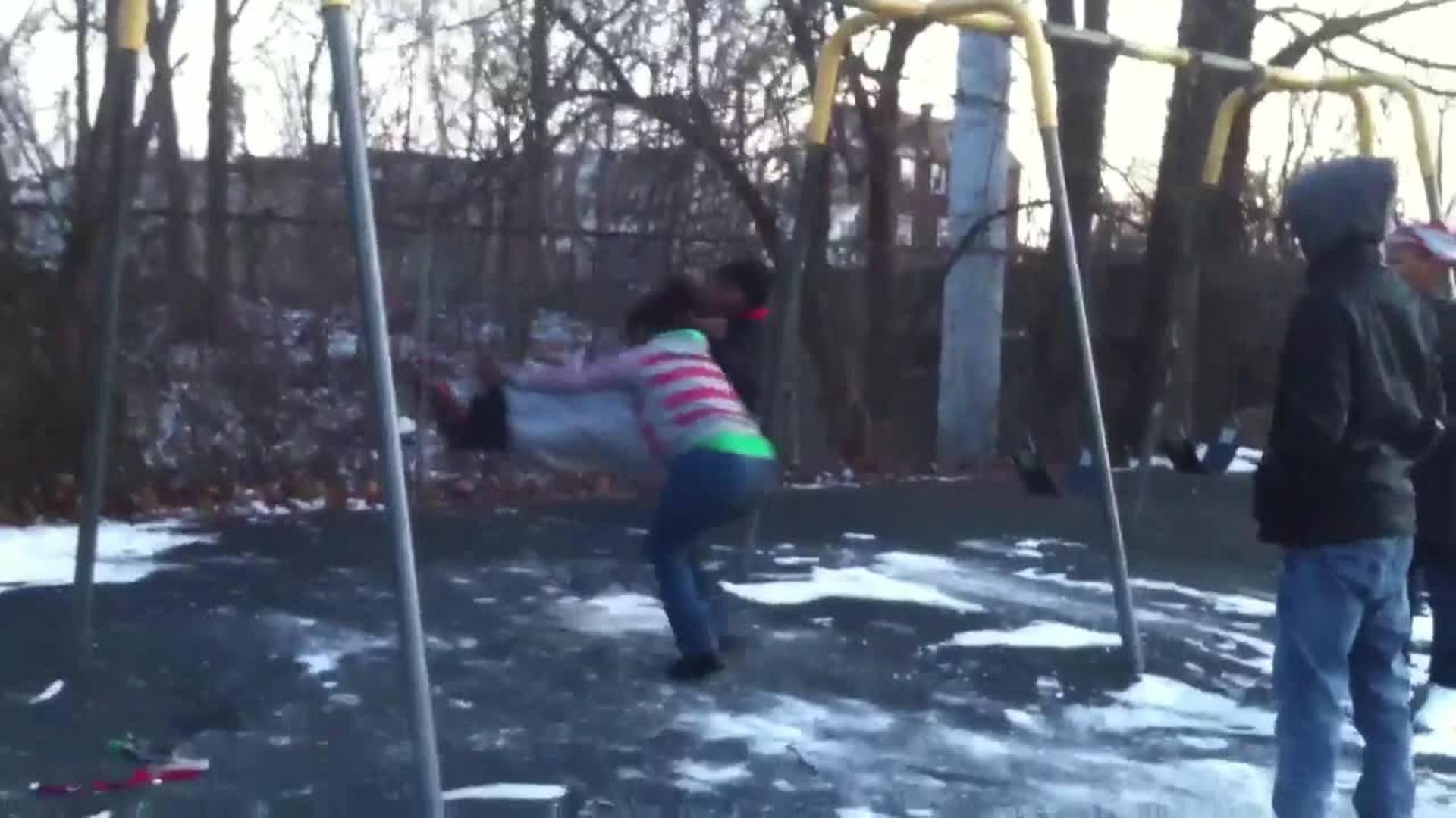 Girl Bumps Into Boy in Mall Playground | Jukin Media Inc
