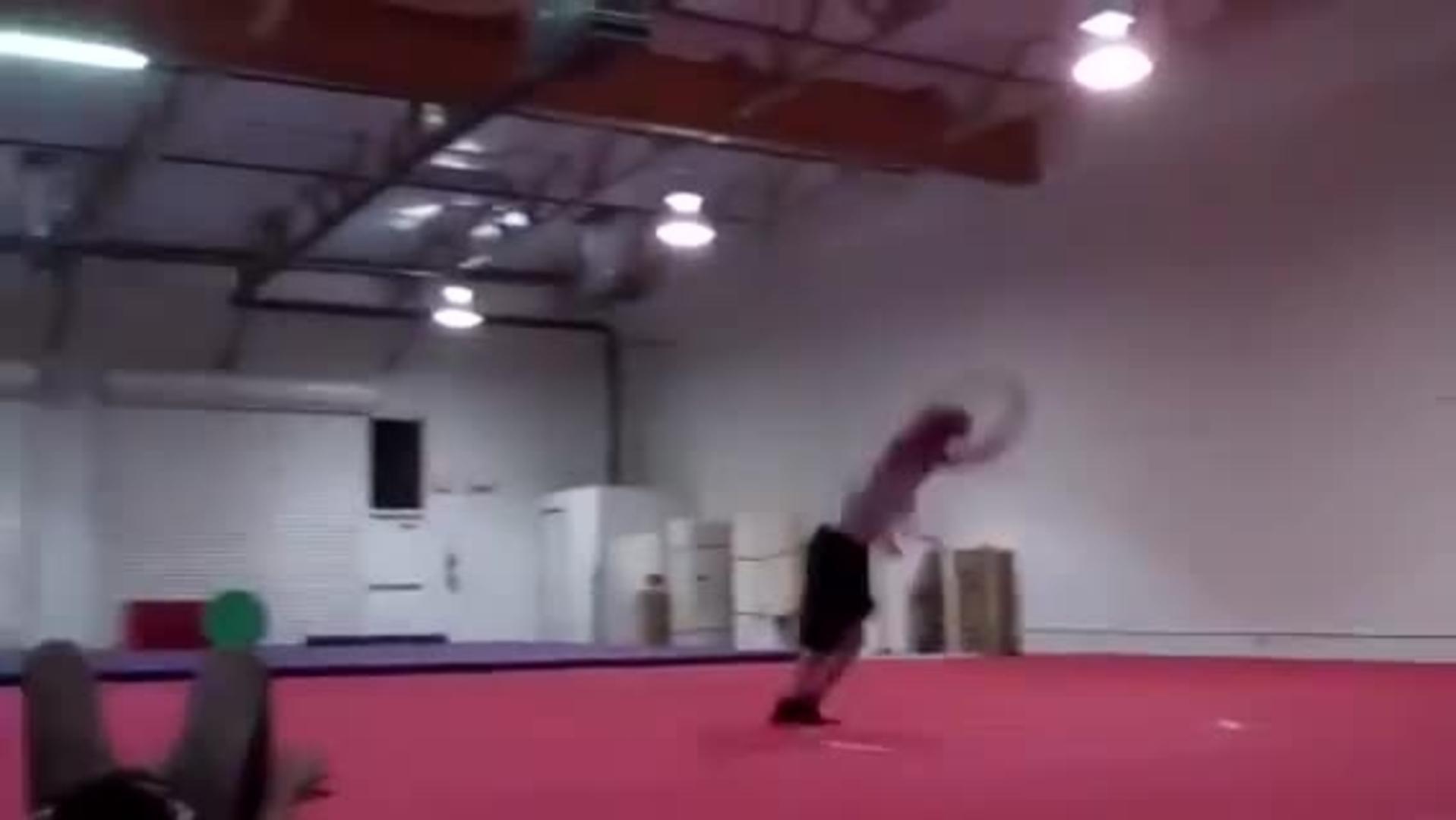 Gymnastics Double Backflip Fail | Jukin Media Inc