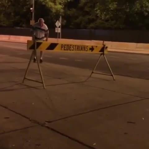 Grandfather Falls While Attempting to Jump Over Road Barrier | Jukin ...