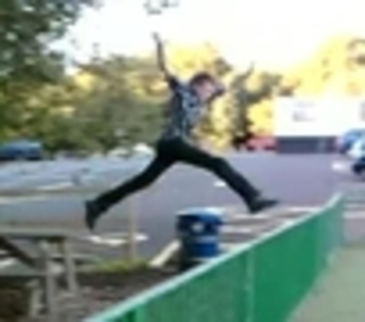 Parkour Playground Green Fence Jump Fail | Jukin Licensing