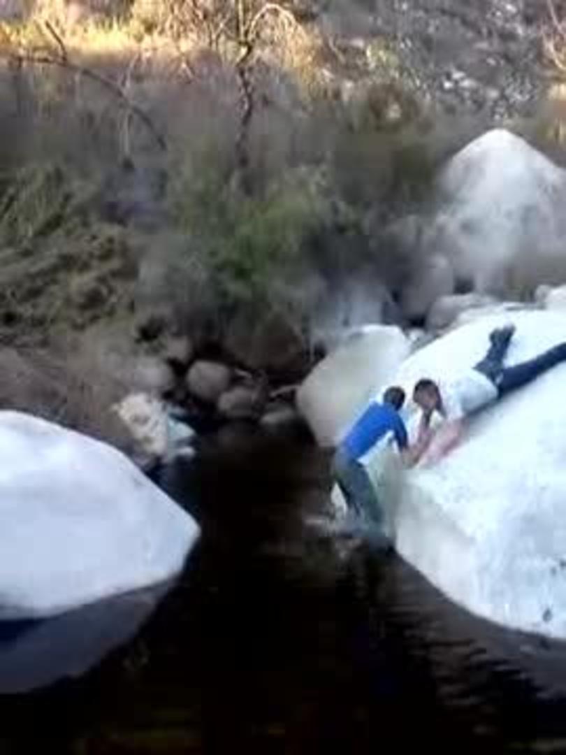 Rock to Rock Water Jump Fail | Jukin Licensing