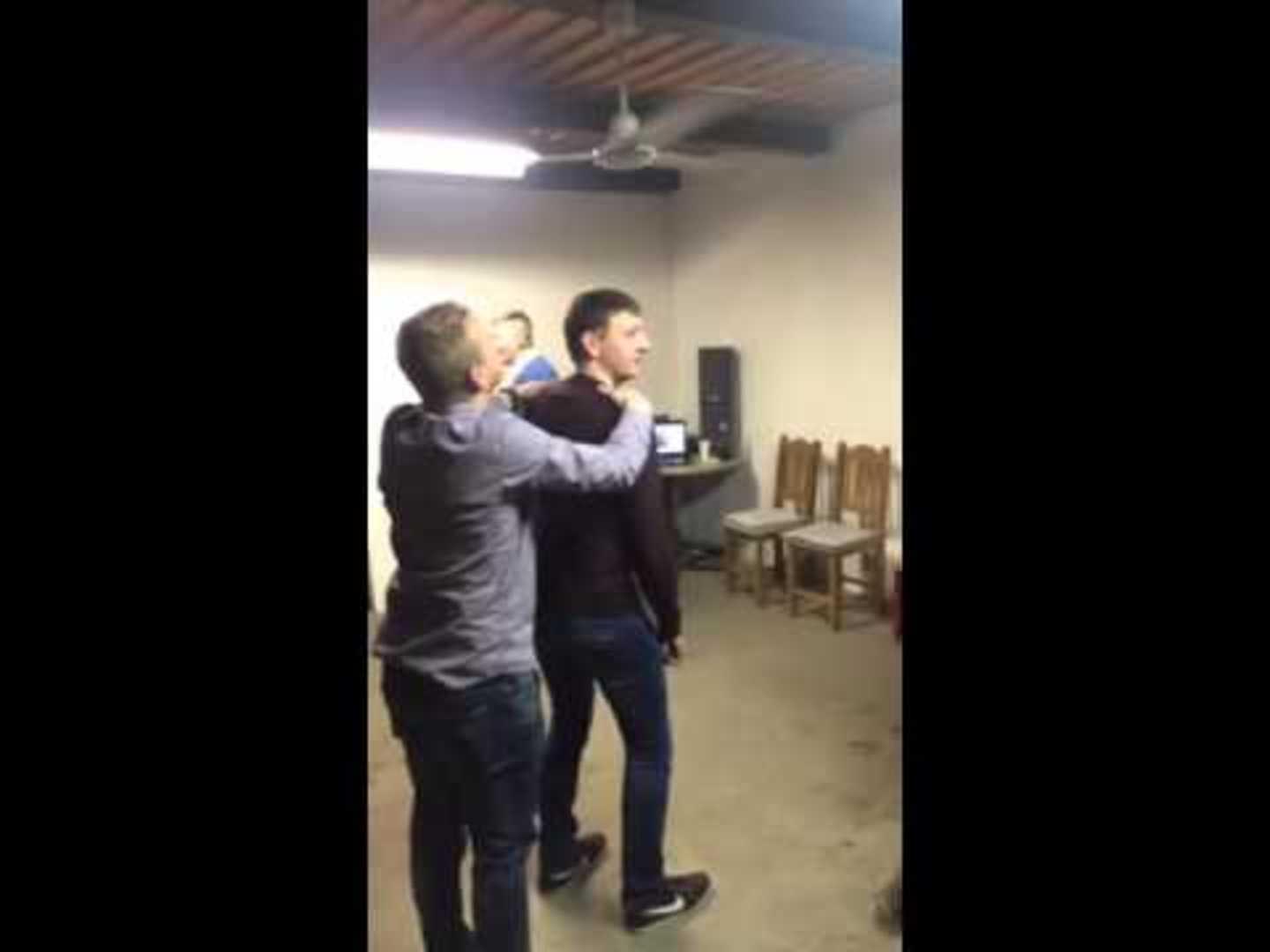 Guy Bumps the Ceiling Fan With his Head And it Falls to the Floor ...