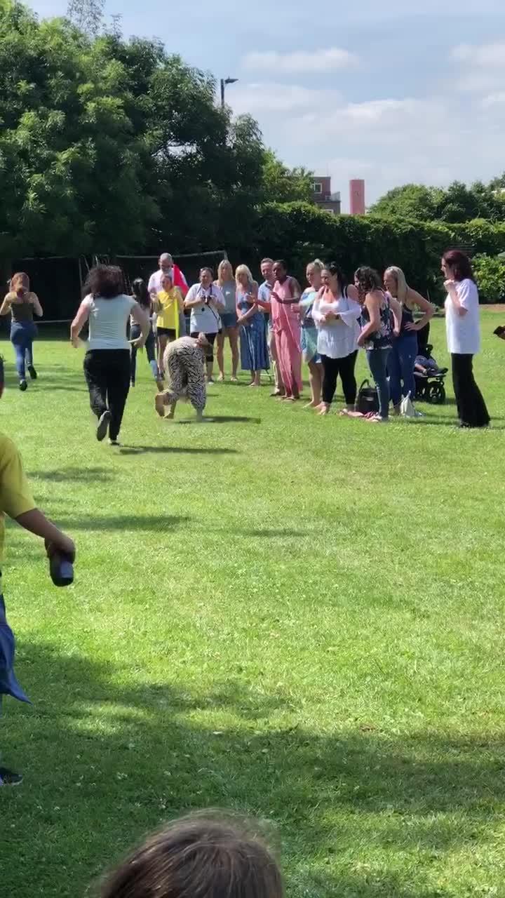 Mom Trips Over and Falls During Parents' Race at School | Jukin Licensing