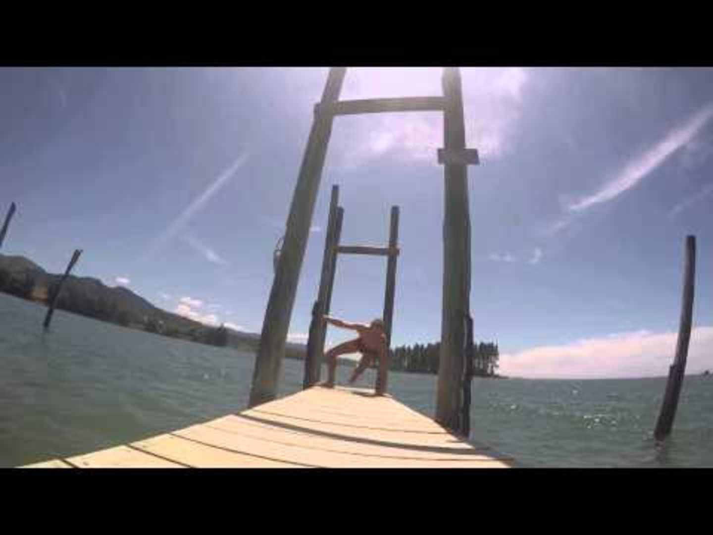 Guy Flips off Pier and Faceplants Sand | Jukin Media Inc