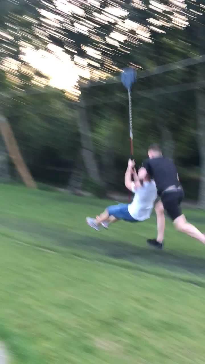 Girl Falls off Zip Line Swing | Jukin Media Inc