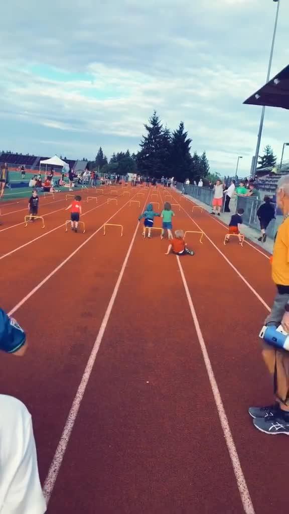 Kid Funnily Stumbles And Falls While Running For Hurdle Race | Jukin ...