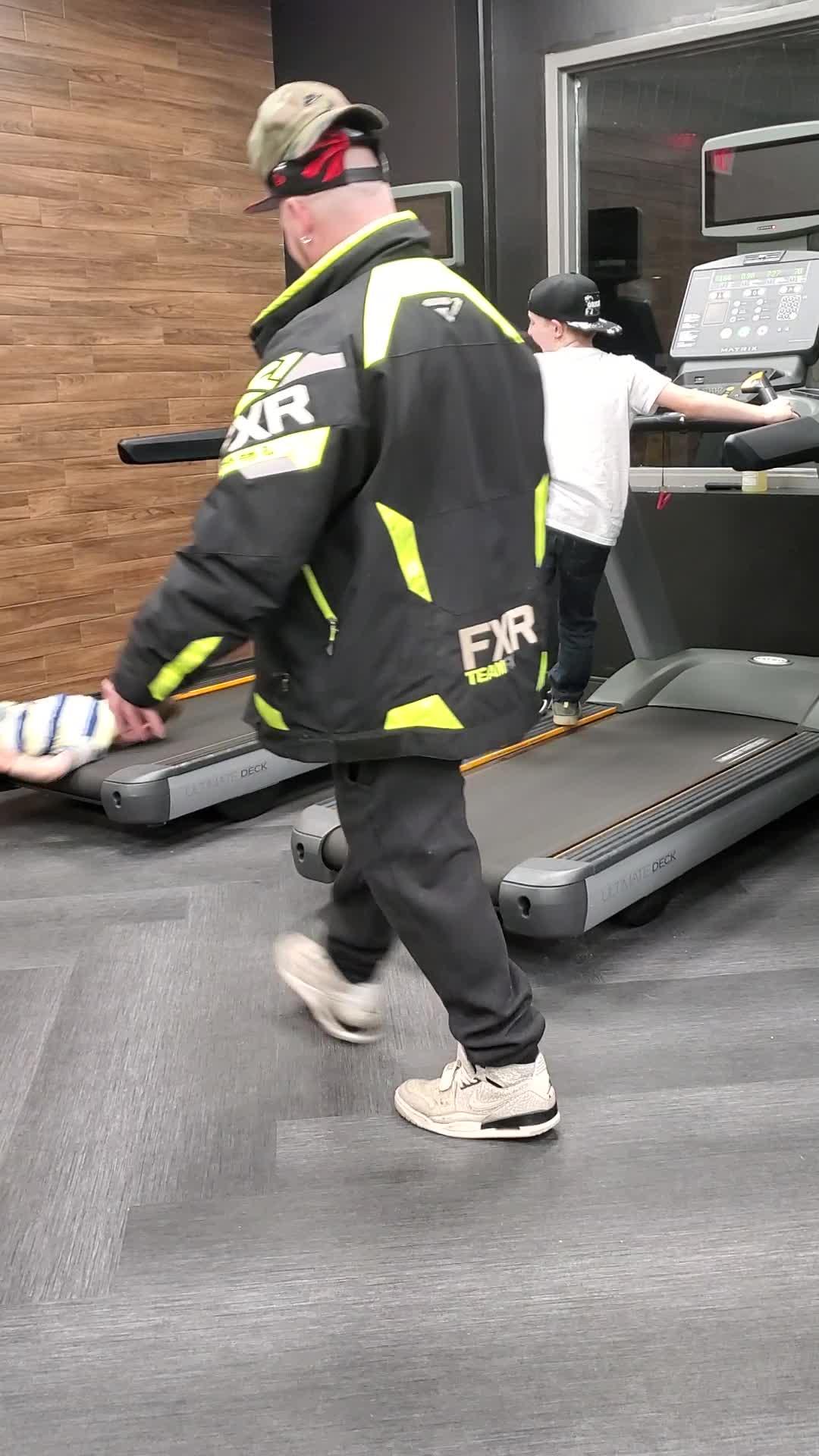 Little Boy Tries Running on Treadmill But Falls Due to Its Fast Speed ...