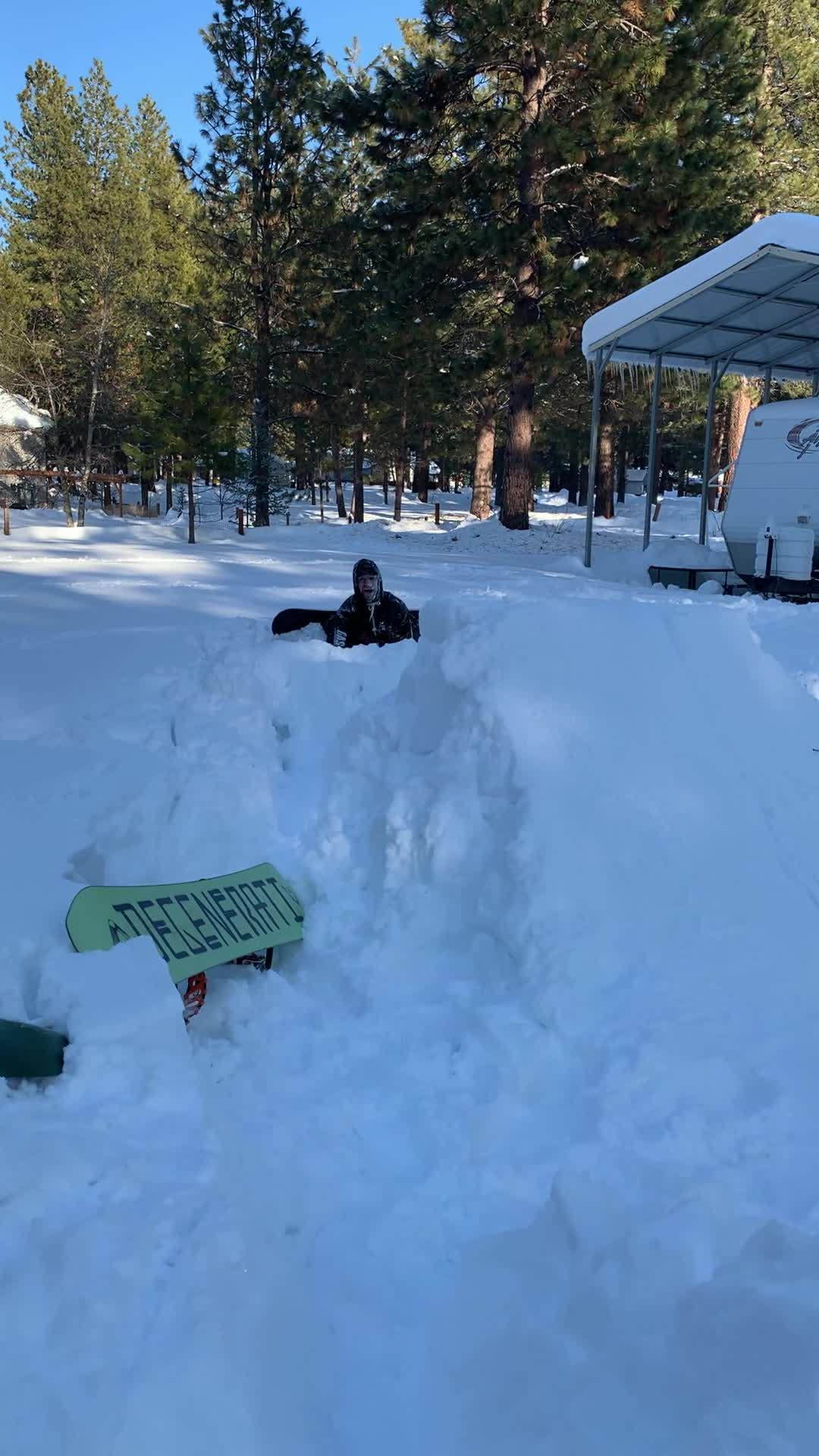 Snowboarder Unexpectedly Crashes into Kid on Ramp's Landing | Jukin ...
