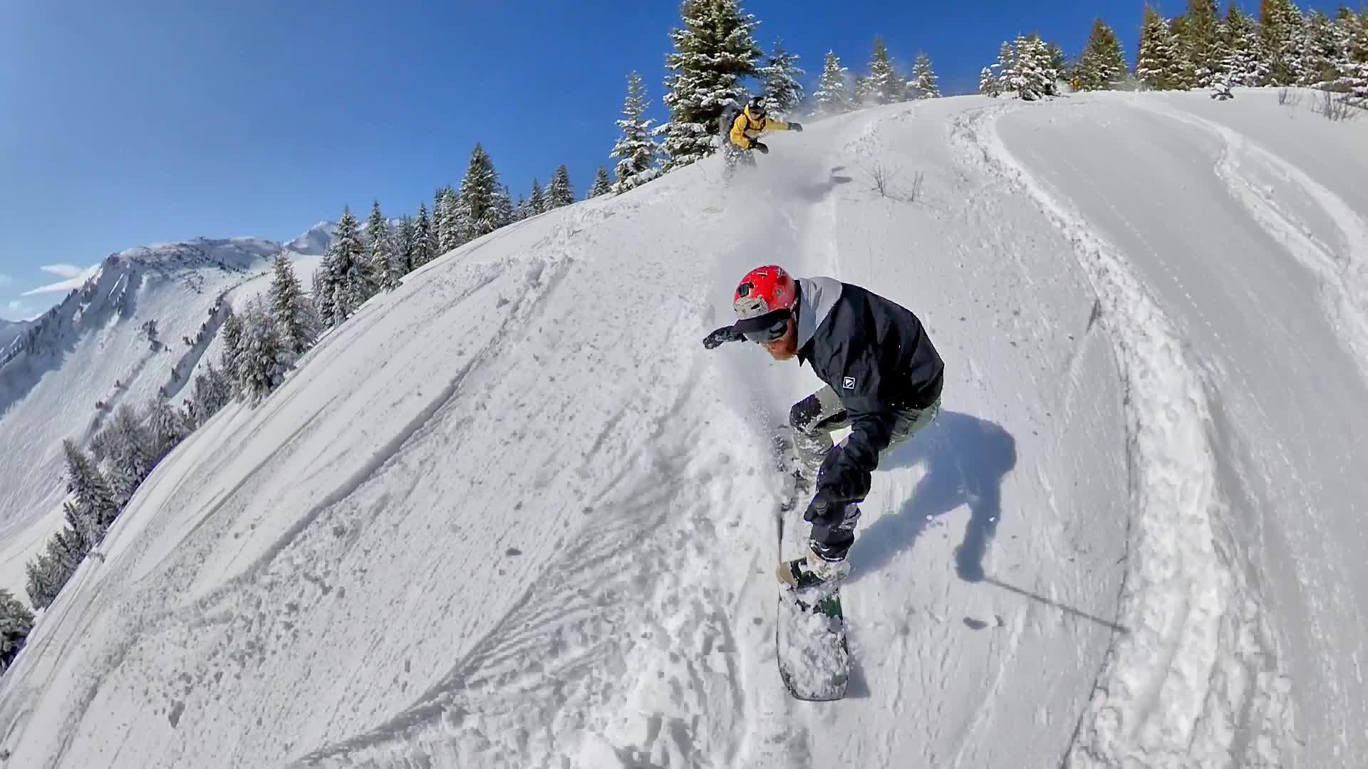 Two Guys Skillfully Snowboard While Dodging Trees | Jukin Media Inc