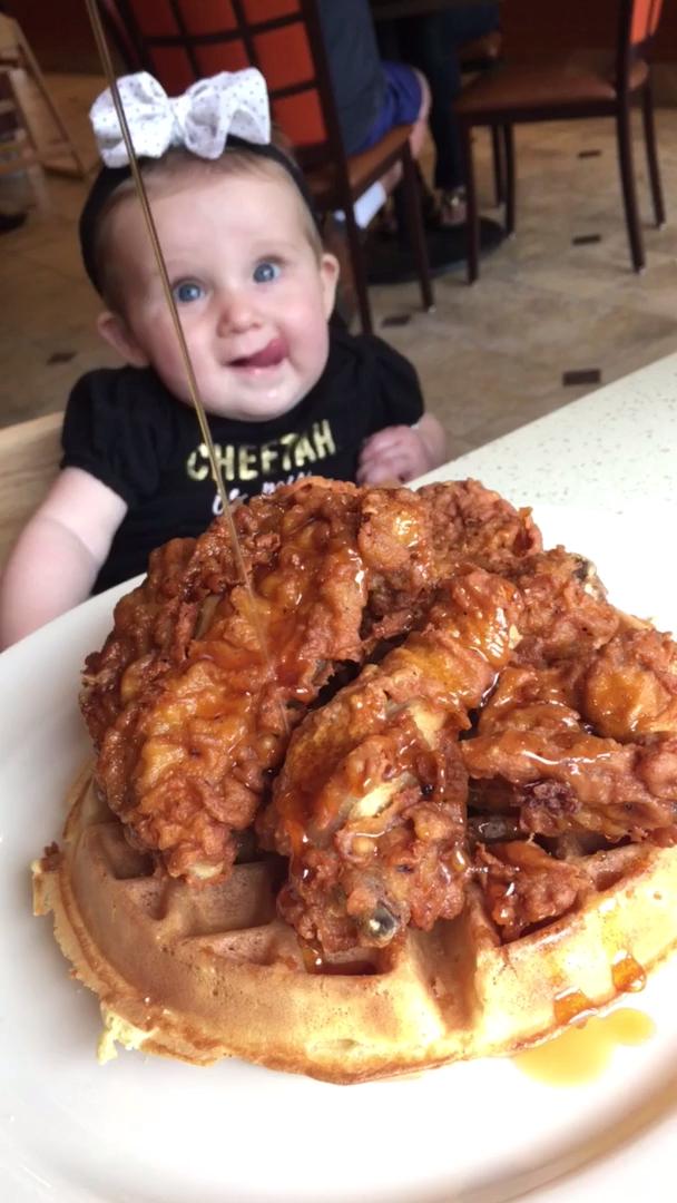 Baby Licks Lips Over Chicken and Waffles | Jukin Licensing