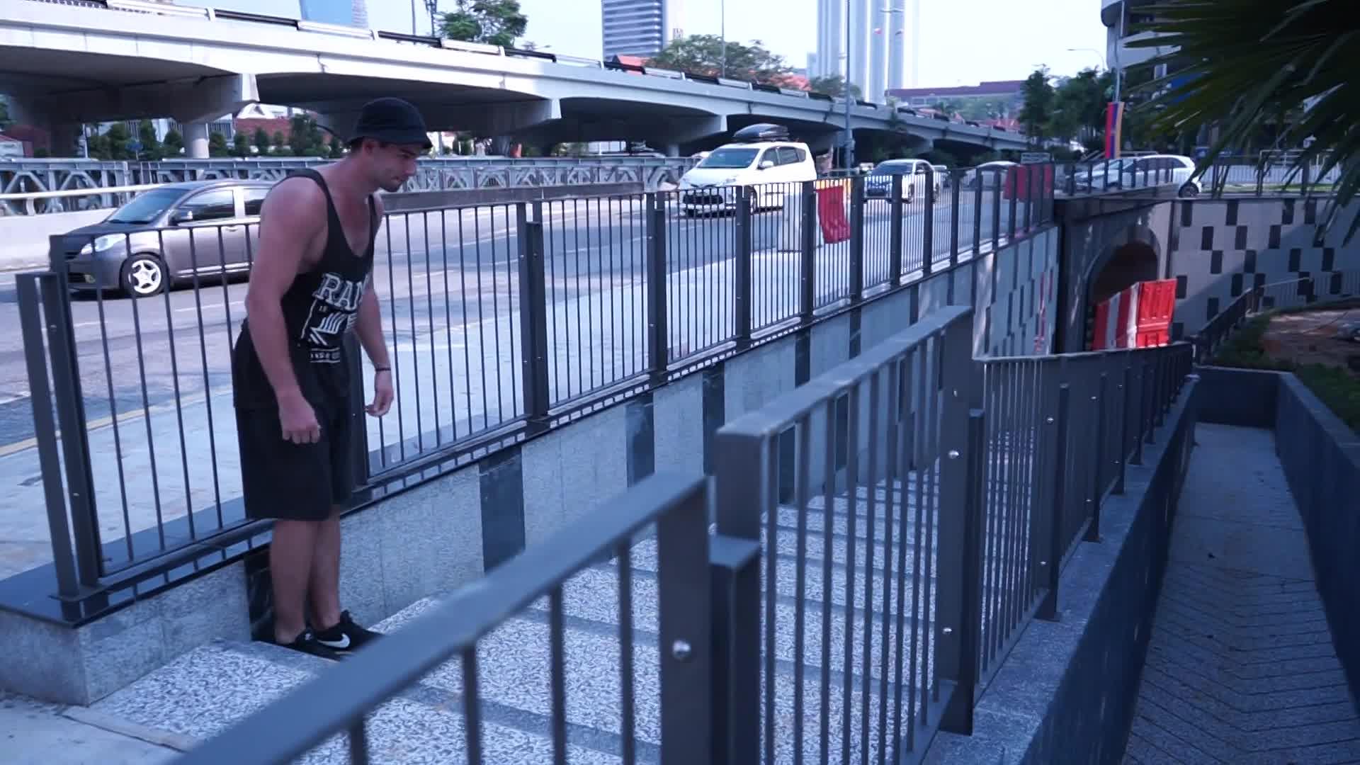 Guy Falls on His Head While Trying to Jump Over Railing | Jukin Licensing