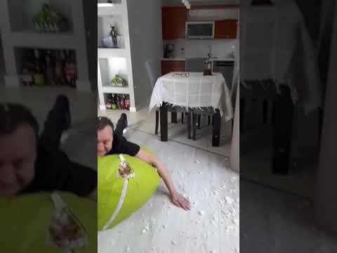 Man Jumps on Bean Bag and Accidentally Makes it to Burst Open | Jukin ...
