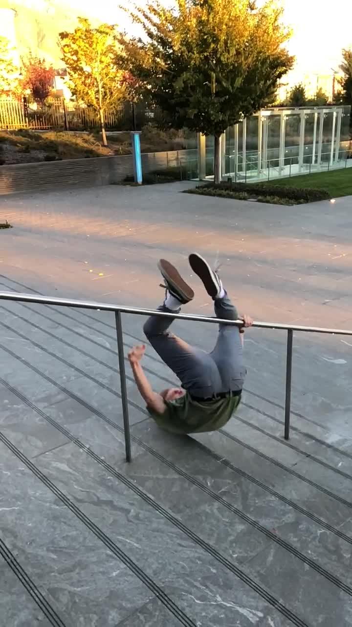 Guy Falls Backward Sliding Down Rail | Jukin Media Inc