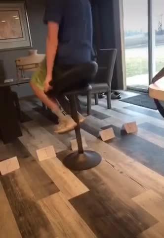 Guy Fails and Falls Off Stool While Trying To Recreate Studio Theme ...