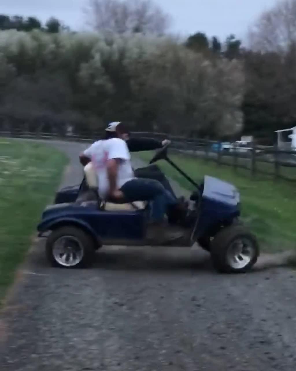 Golf Cart Sharp Turn Flip Over | Jukin Media Inc
