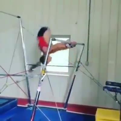 Gymnast Hits Bar Attempting Front Flip | Jukin Media Inc