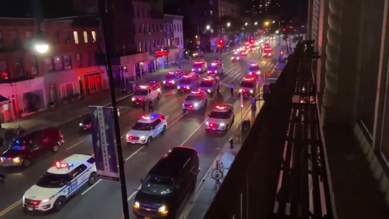 Multiple Police Cars Move Towards Crowd of Peaceful Protestors to Drive ...
