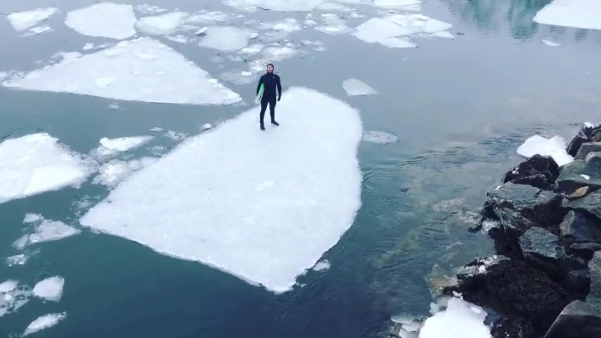 Chunk of Ice Breaks Off Massive Glacier | Jukin Media Inc