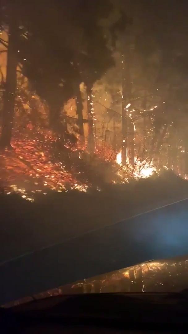 Firefighter Drives Through Oregon's Flaming Highway During a Wildfire ...