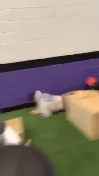 Guy Running on Blocks Fails While Dodging Balls | Jukin Licensing