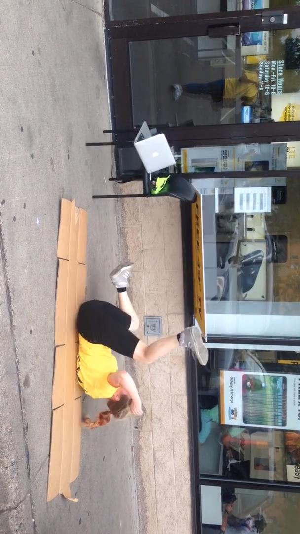 Girl Knocks Laptop Off Chair While Break Dancing | Jukin Licensing