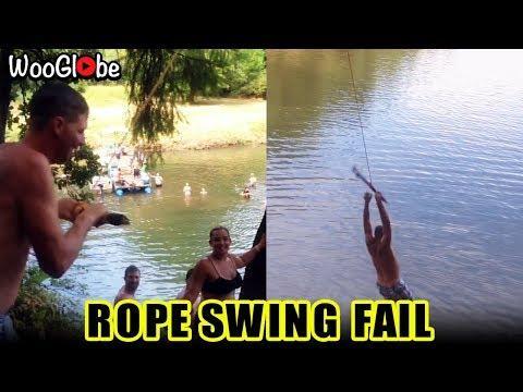 Guy Fails While Rope Swing and Falls in Water. | Jukin Licensing