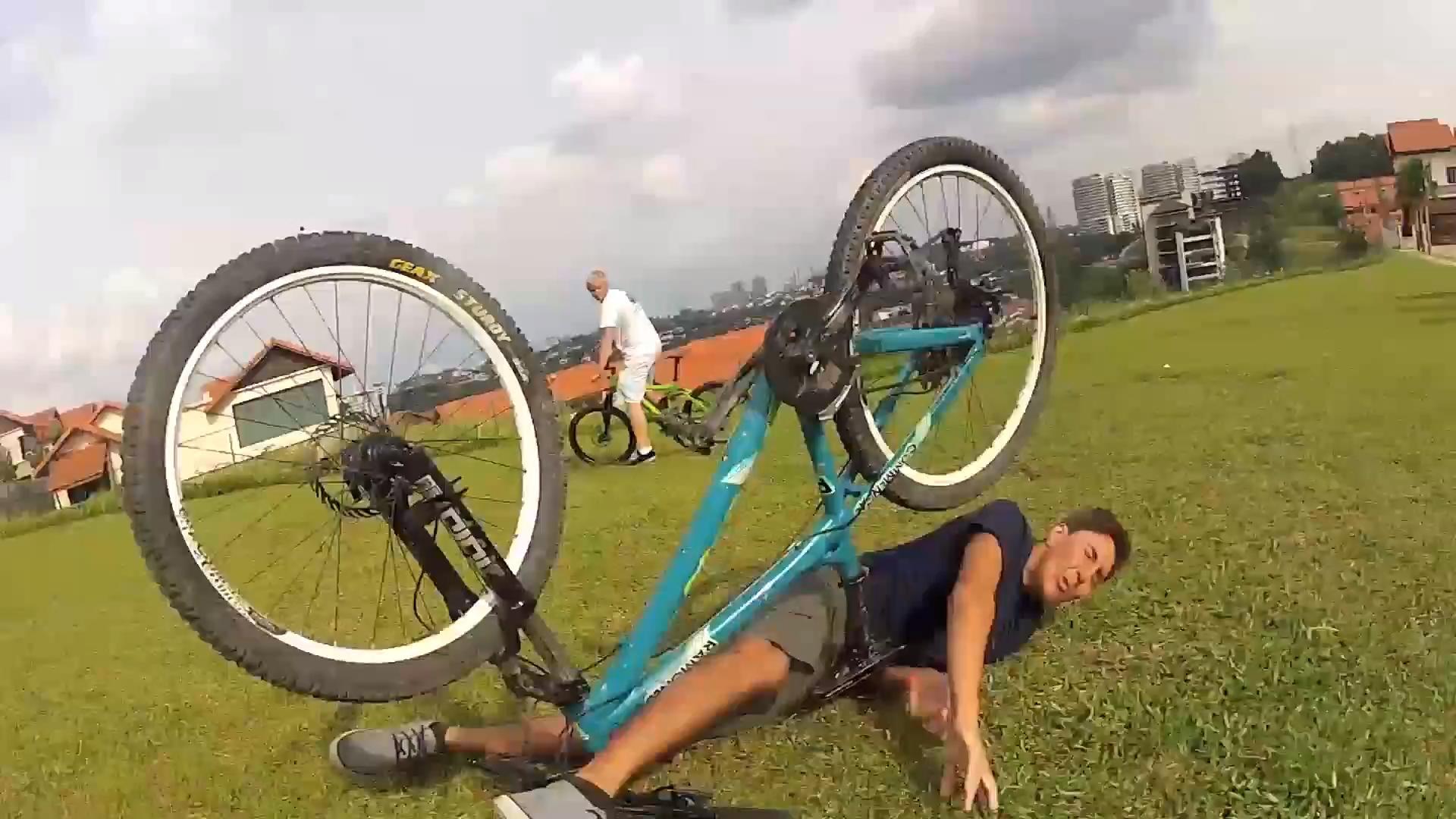 Guy Rides Bike up Ramp and it Lands on Top of Him | Jukin Licensing