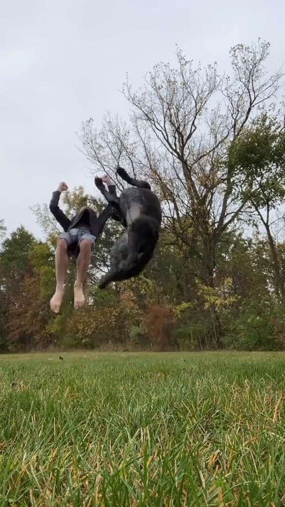 Boy And Dog Backflip Together | Jukin Licensing