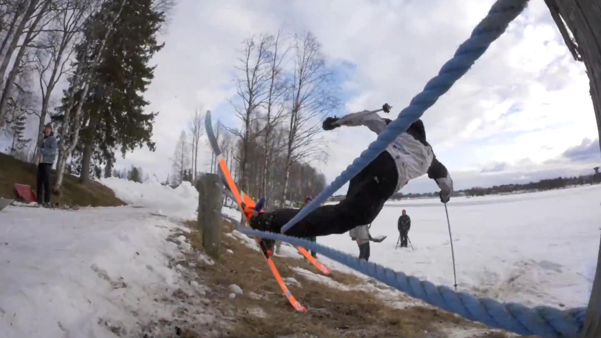 Guy Hits Hard On His Back While Attempting To Jump Over Rope Fence ...