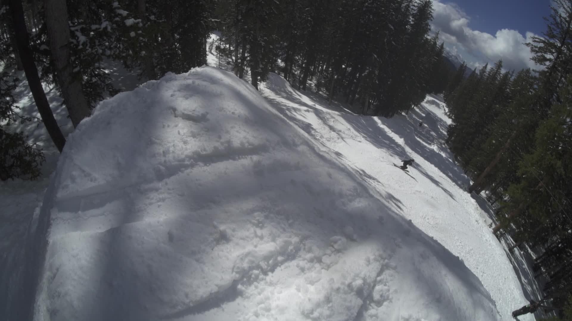 Skier Slides Down After Failing at Attempt to Backflip on Snow-Ramp ...
