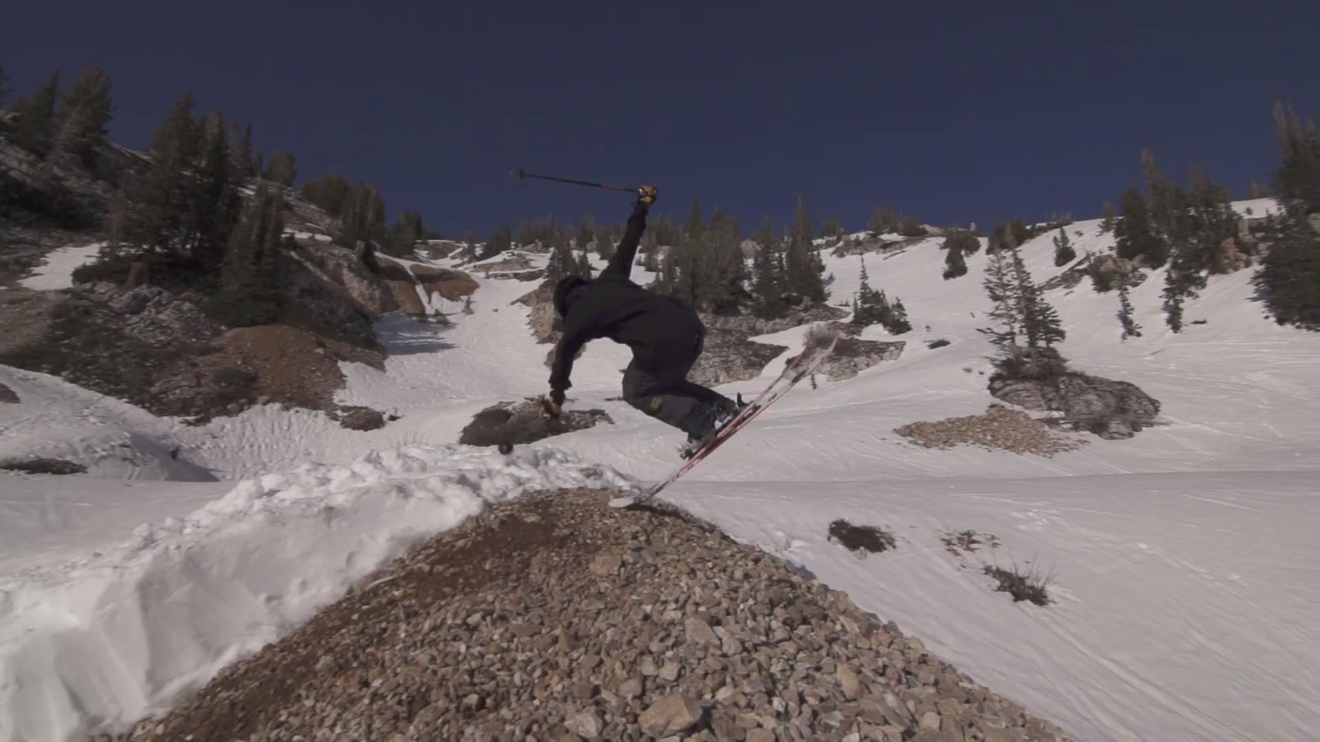 Skier Performs Flip Over Rocky Hill | Jukin Licensing