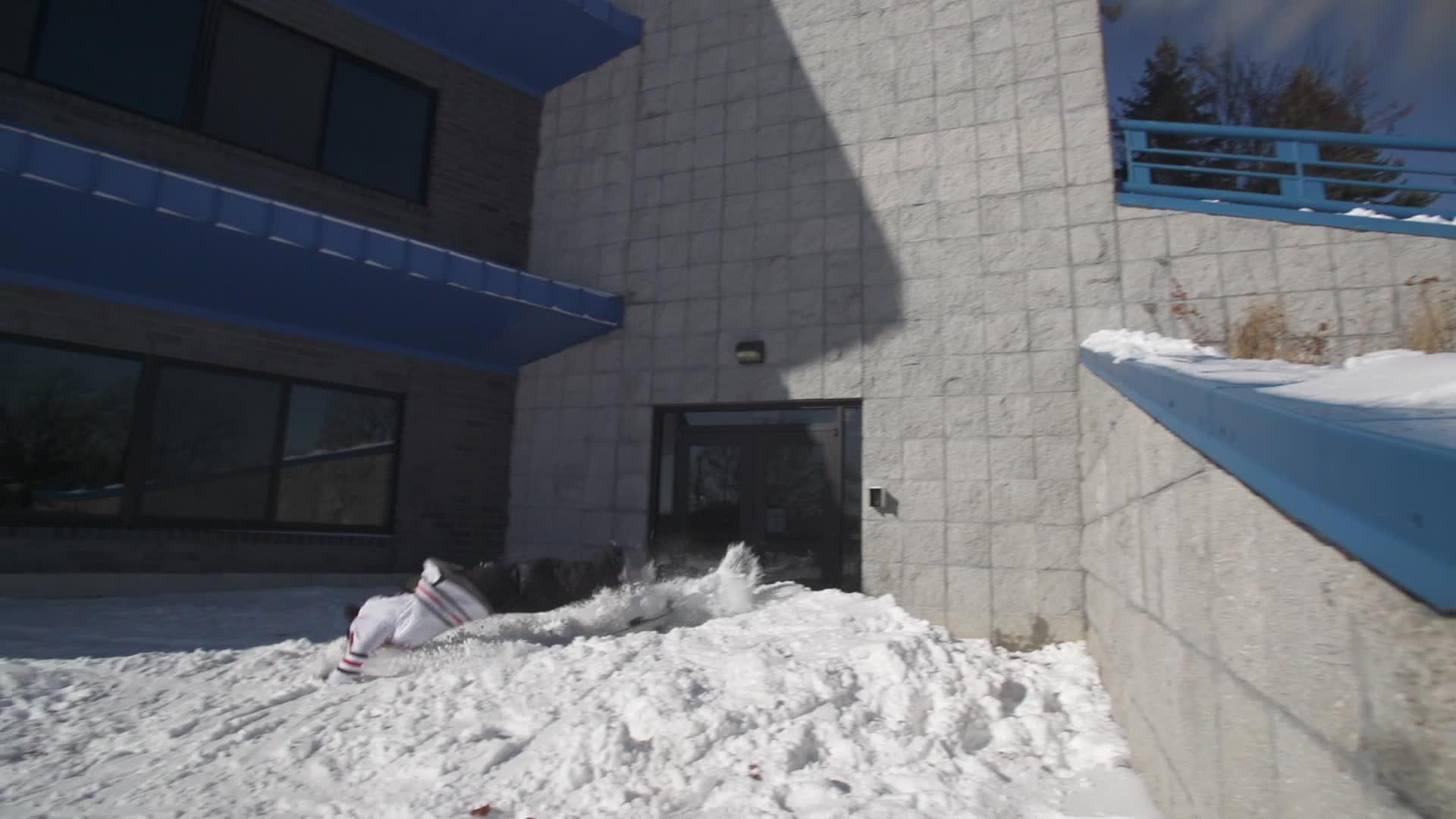 Guy Crashes Into Snow While Skiing Uphill on Rail | Jukin Licensing