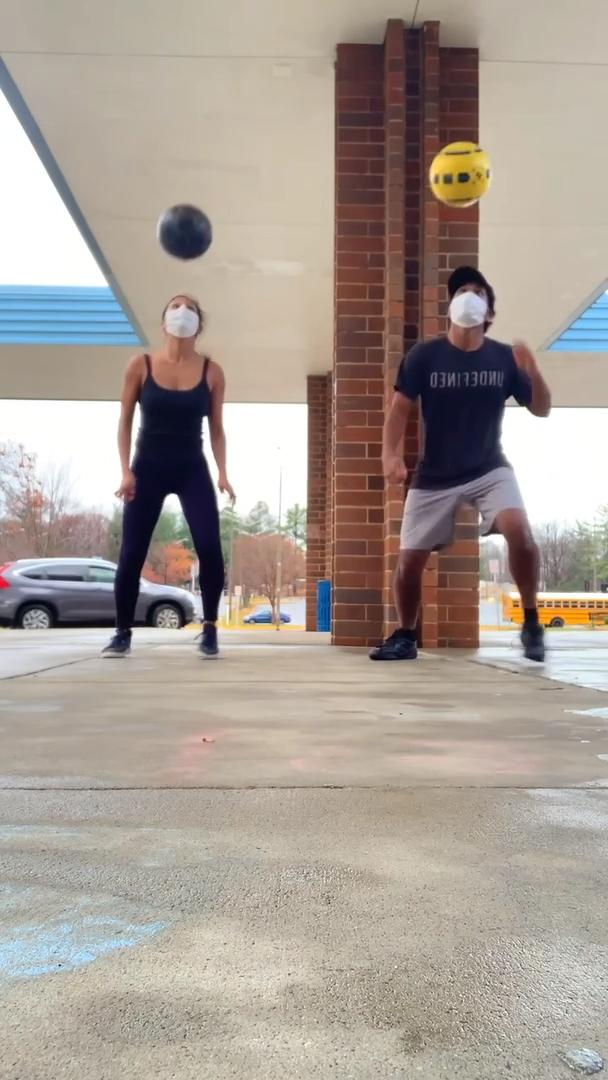 Duo Attempts Coordinated Ball Juggling Routine | Jukin Licensing