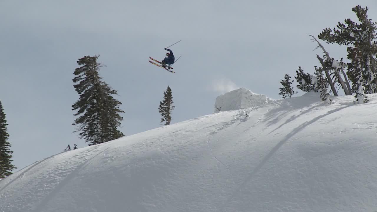 Skier Falls From Considerable Height While Jumping From Snow-Ramp After ...