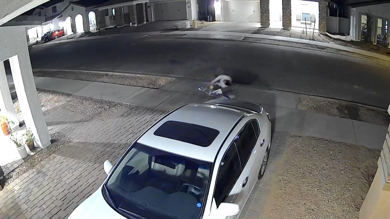 Guy Bumps Into Rock And Falls Down While Skating Outside His Driveway ...