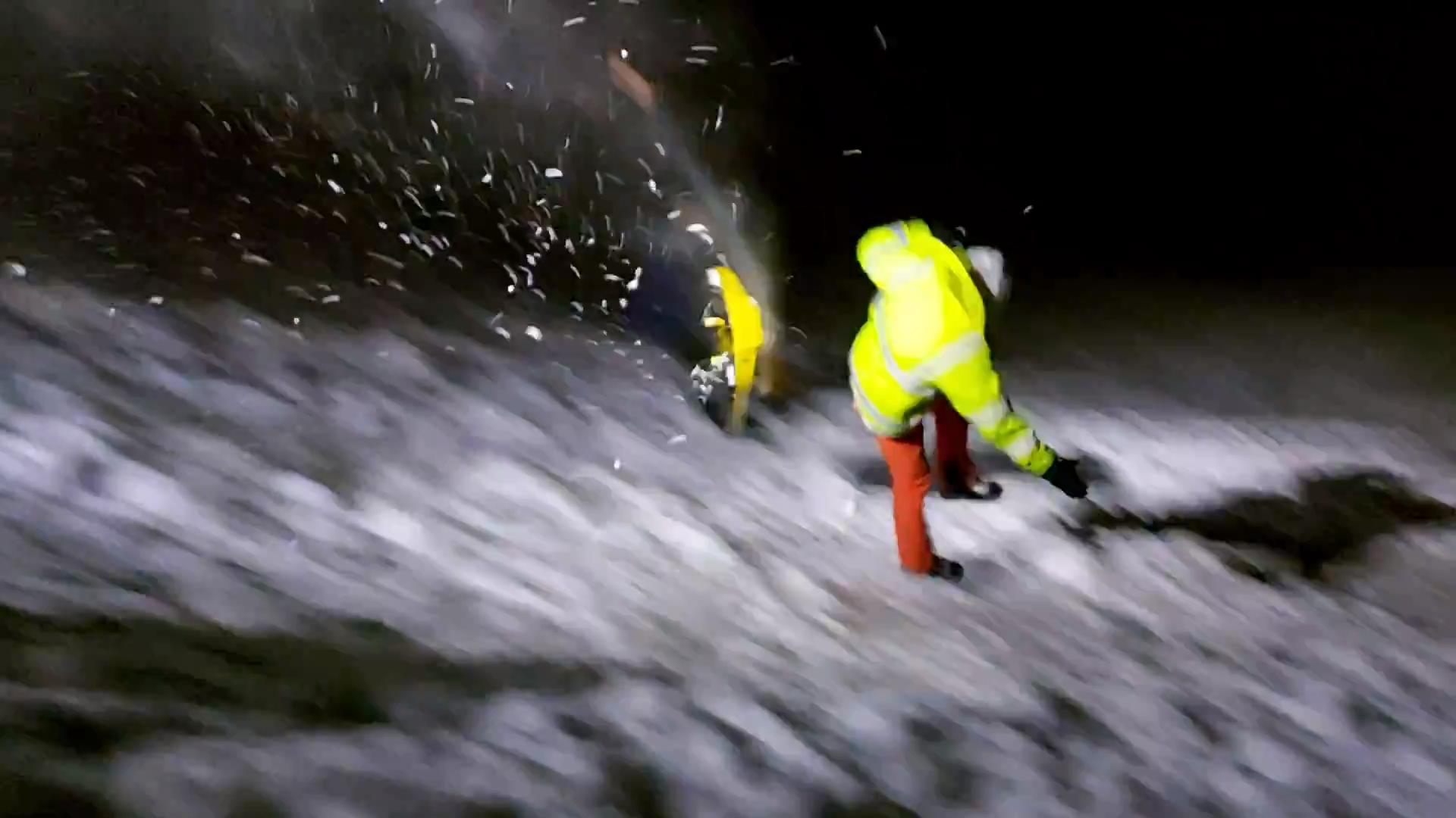 Guy Falls Off Sled While Going Down Snow Hill | Jukin Licensing