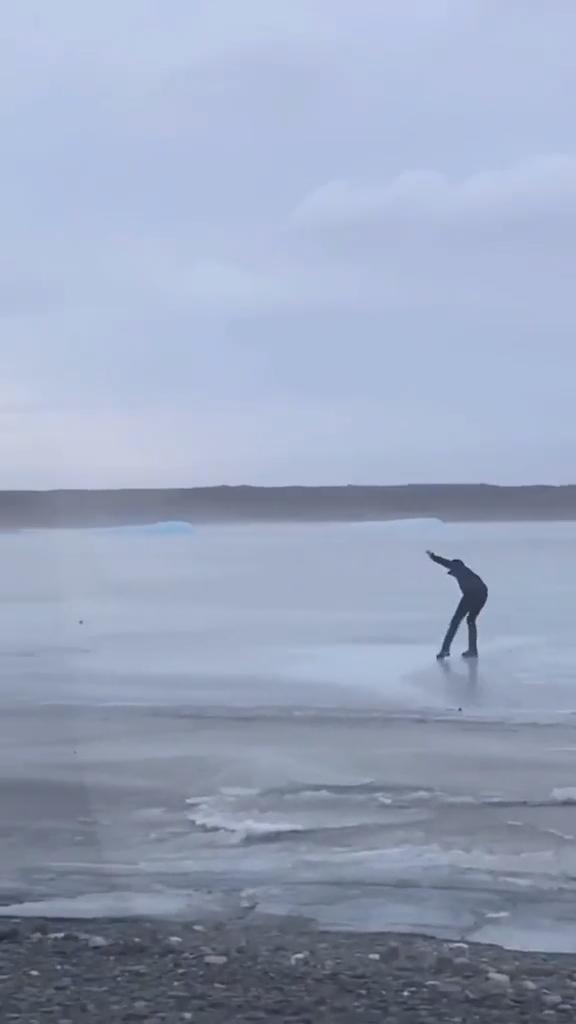 Strong Winds Sway and Propel People on Icy Ground | Jukin Licensing