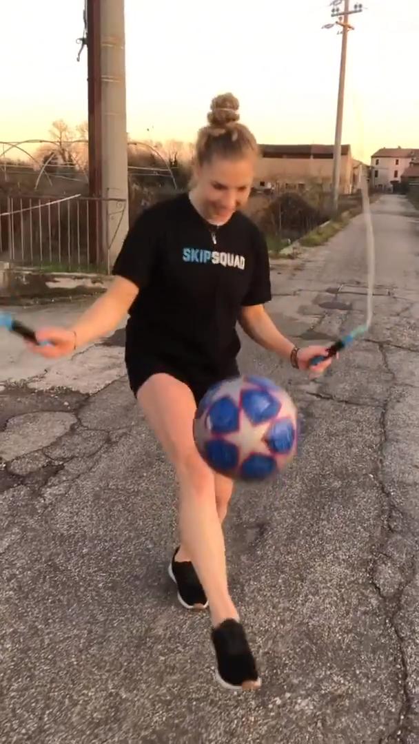 Girl Jumps Rope While Juggling Ball With Her Foot | Jukin Licensing