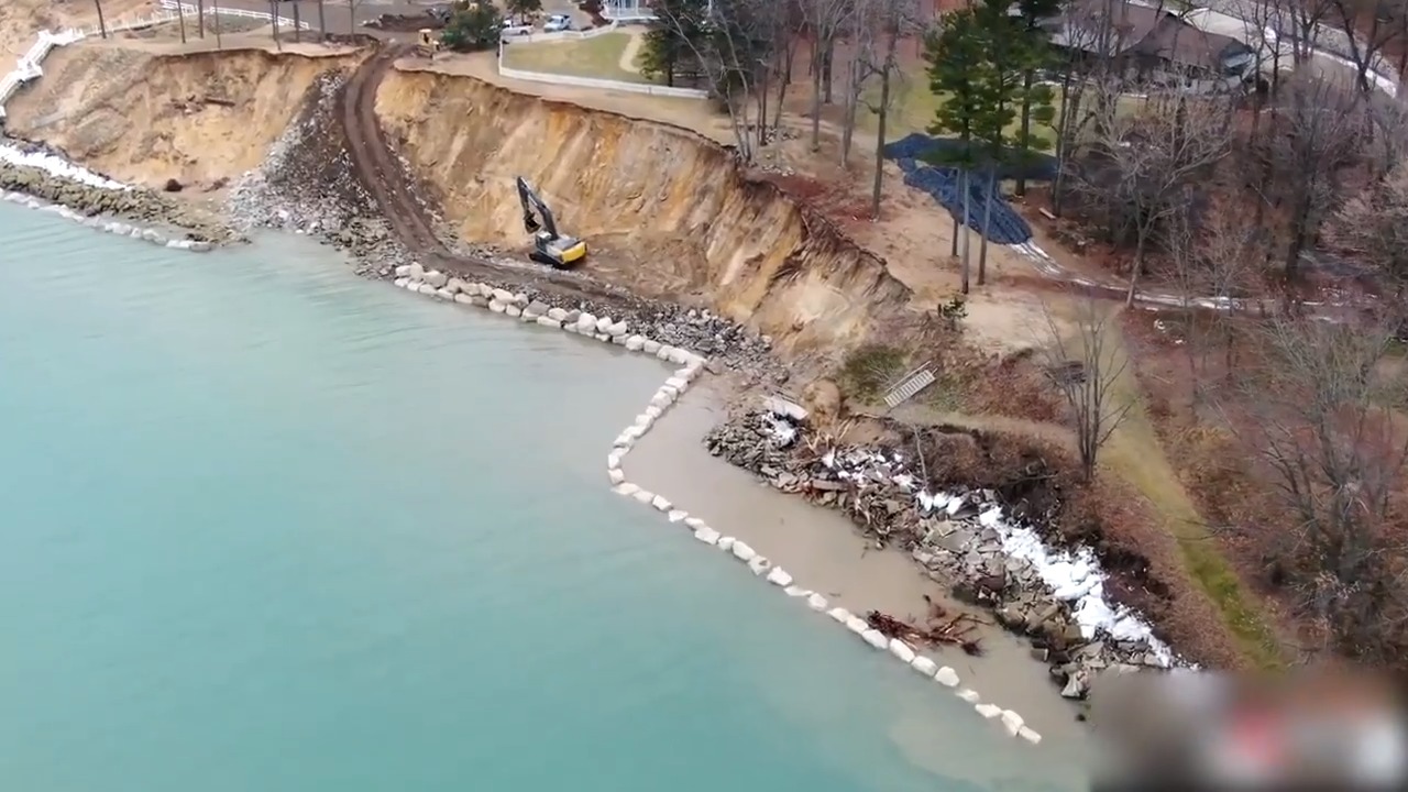 Drone captures Shoreline At Gordon Beach In Michigan | Jukin Media Inc