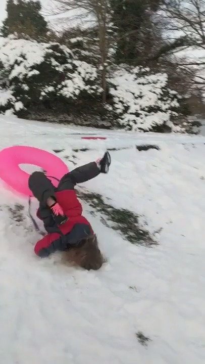Boy Faceplants Into Snow While Trying to Jump on Inner Tube on Slope ...