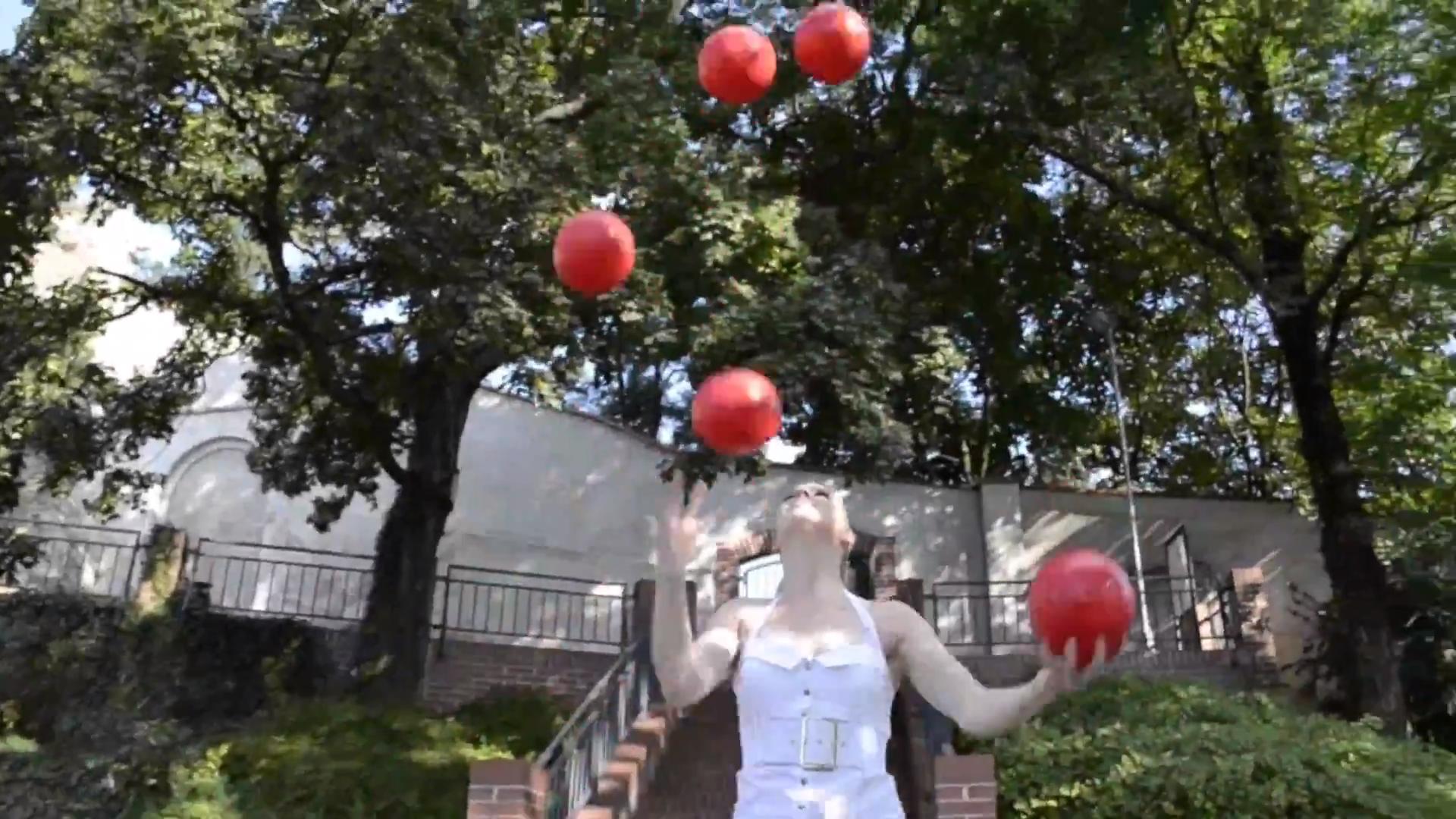 Woman Shows Cool Tricks While Juggling | Jukin Licensing