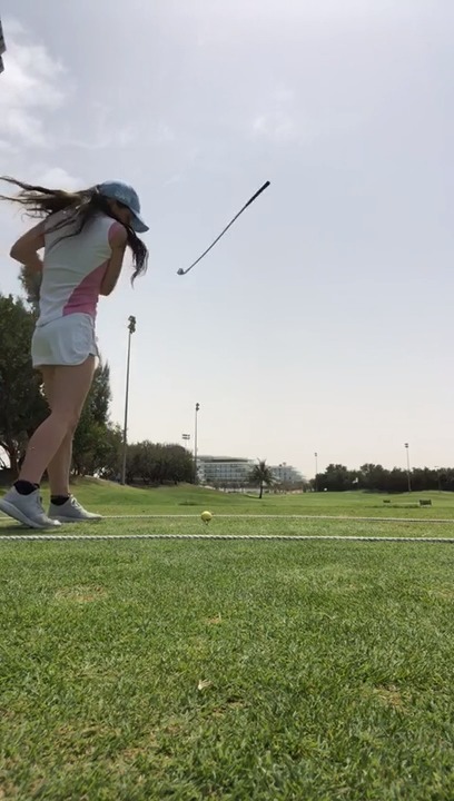 Golf Club Lying on Ground Flies Away When Girl Accidentally Strikes It ...