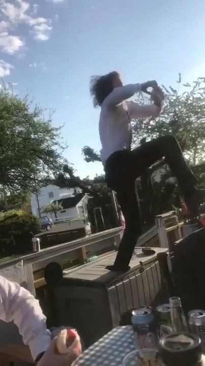 Drunk Guy Dances on Top of Plastic Dumpster and Falls to the Ground ...