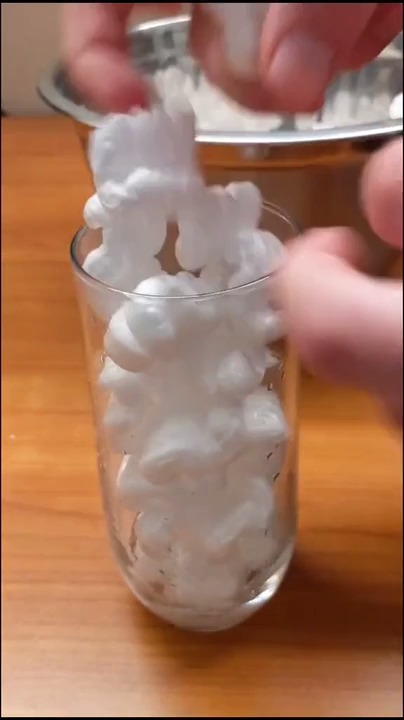Styrofoam Packing Peanuts Dissolve in Acetone Leaving Behind Non ...