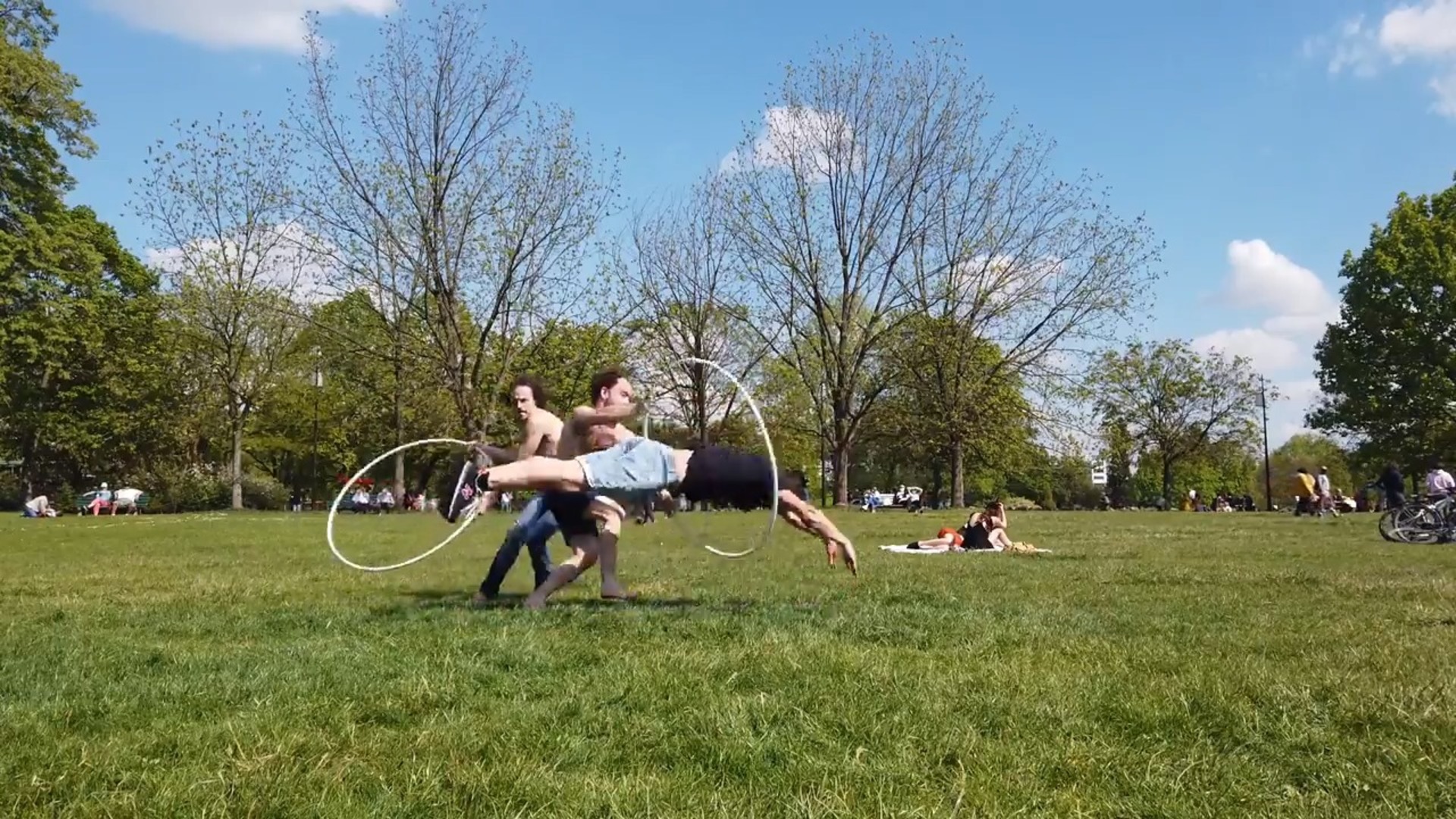 Trio Performs Amazing Trick Using Hula Hoops | Jukin Licensing