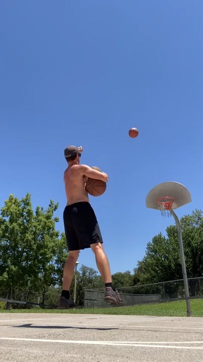 Guy Makes Three Consecutive Basketball Trickshots While Balancing ...