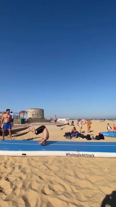 Man Performs Multiple Backflips At Beach | Jukin Licensing