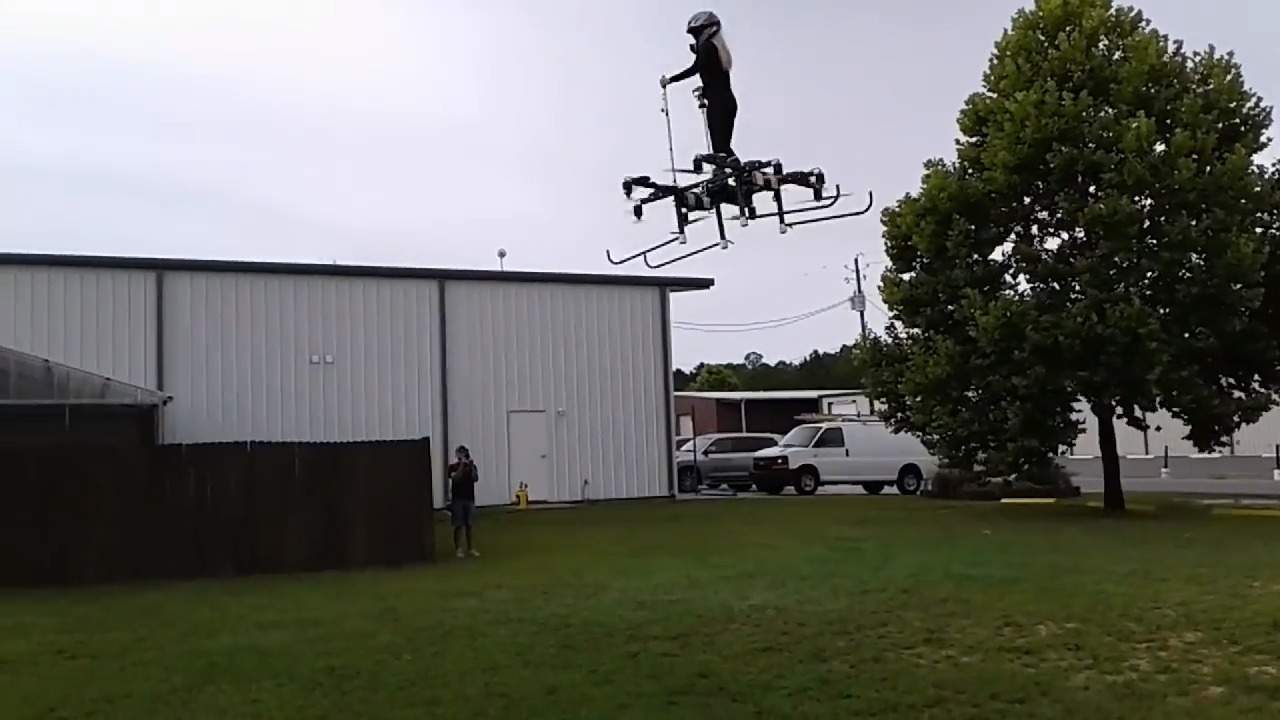 Woman Rides Huge Drone While Training to Fly It | Jukin Licensing