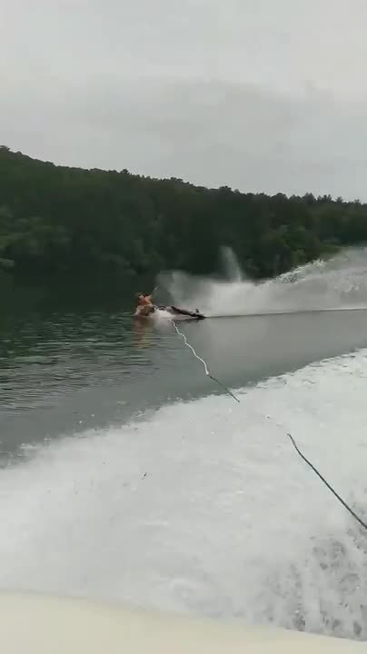 Person Falls Into Water While Water Skiing | Jukin Licensing